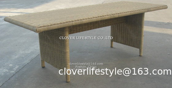 6 +1 wicker dining table with aluminum frame  for Home. Hotel, Garden and Beach by Clover Lifestyle Outdoor Furniture