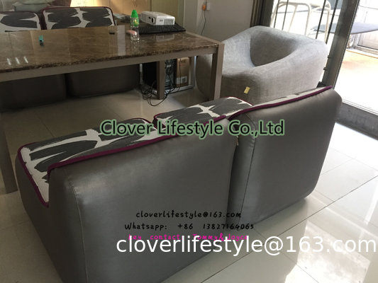 Soft fabric + leather sofa with fast dry foam  for Home. Hotel, Garden and Beach by Clover Lifestyle Outdoor Furniture