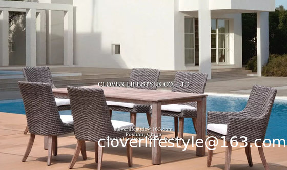 4+1 Teak + wicker dining set  for Home. Hotel, Garden and Beach by Clover Lifestyle Outdoor Furniture