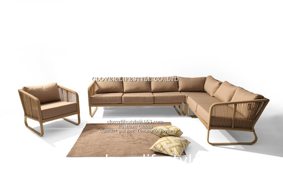 Rope weaving sofa with aluminum frame for Home. Hotel, Garden and Beach by Clover Lifestyle Outdoor Furniture