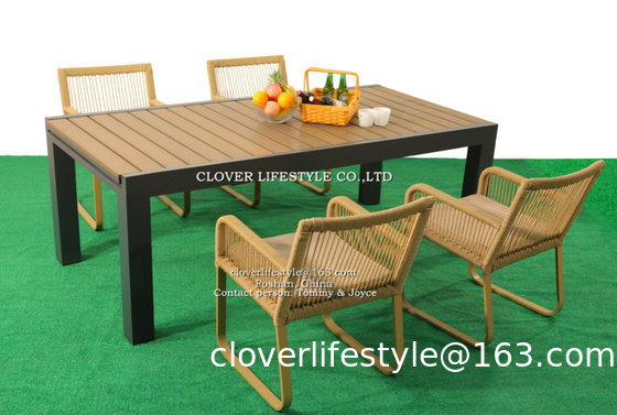 POLYWOOD DINING TABLE with aluminum frame for Home. Hotel, Garden and Beach by Clover Lifestyle Outdoor Furniture