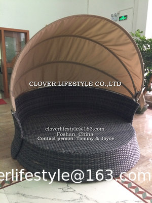 CK0336L Flat wicker ROUND SUN BED for Hotel, Garden and Beach by Clover Lifestyle Outdoor Furniture China