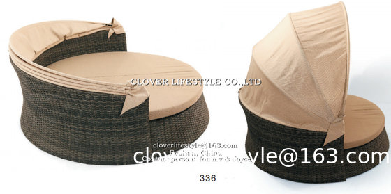CK0336L Flat wicker ROUND SUN BED for Hotel, Garden and Beach by Clover Lifestyle Outdoor Furniture China