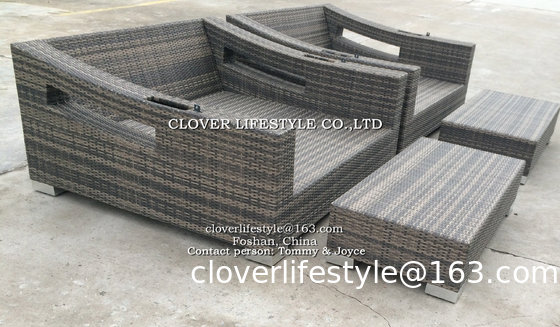CK0113L Flat wicker BIG SIZE SUN BED for Hotel, Garden and Beach by Clover Lifestyle Outdoor Furniture China