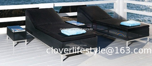 Textilene Sun bed S shape single bed for Hotel, Garden and Beach by Clover Lifestyle Outdoor Furniture China