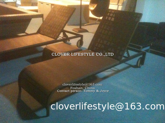 Flat wicker or textilene sun lounger for Hotel, Garden and Beach by Clover Lifestyle Outdoor Furniture China