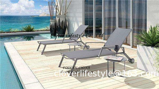 Textilene sling sun lounger for Hotel, Garden and Beach by Clover Lifestyle Outdoor Furniture China