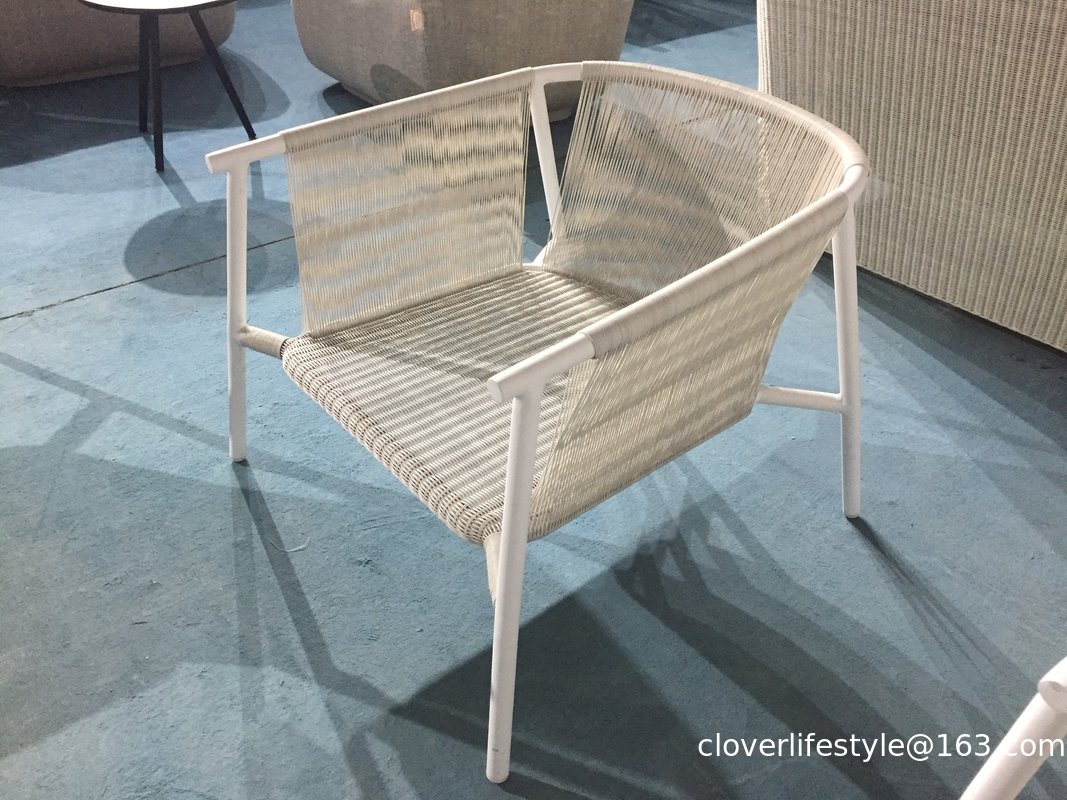 Wicker rope woven Chair with Aluminum frame for dining sets By Clover Lifestyle