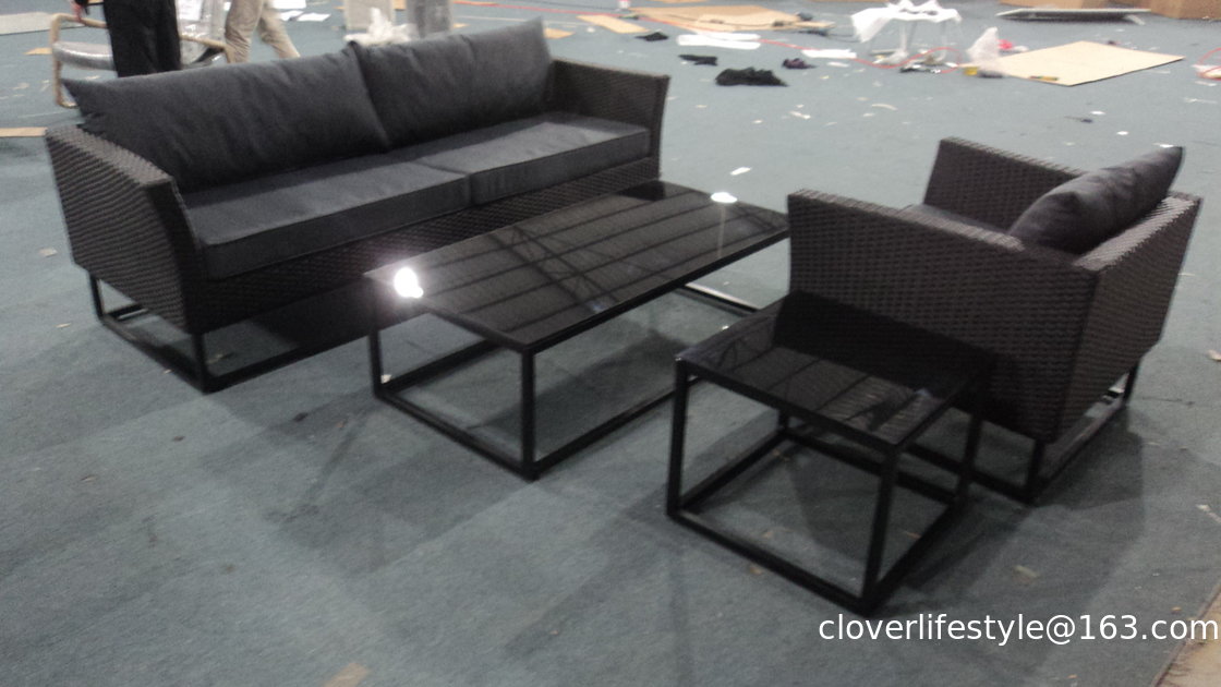 Trank wicker sofa set with coffee table for Hotel, Garden and Beach by Clover Lifestyle Outdoor Furniture Sofa Set