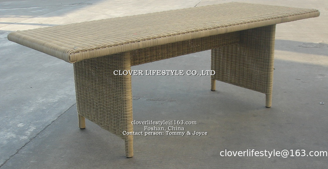 6 +1 wicker dining table with aluminum frame  for Home. Hotel, Garden and Beach by Clover Lifestyle Outdoor Furniture