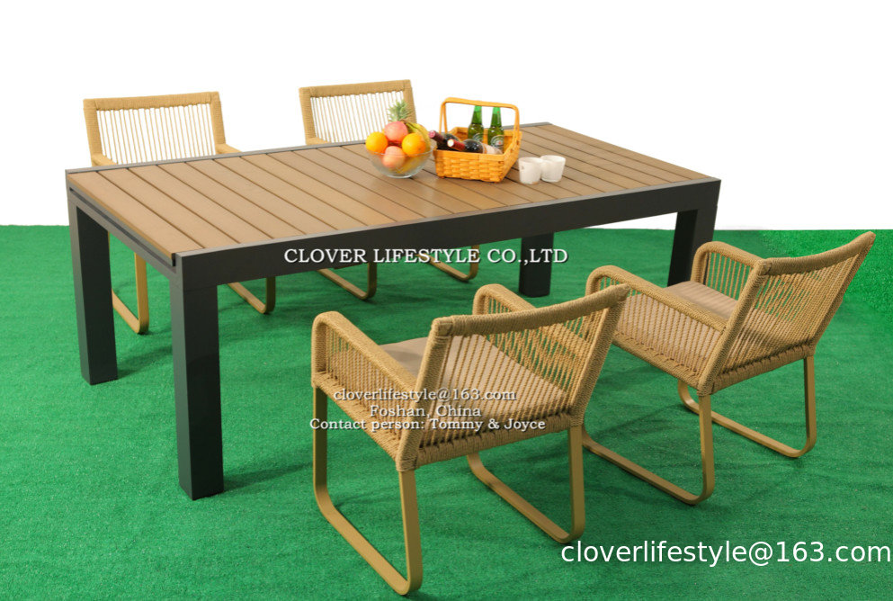 POLYWOOD DINING TABLE with aluminum frame for Home. Hotel, Garden and Beach by Clover Lifestyle Outdoor Furniture