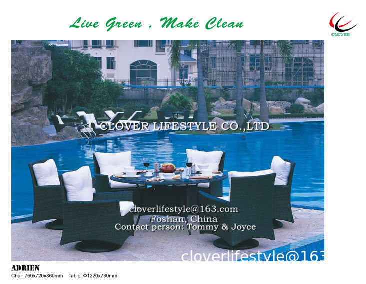 Adrien flat wicker adjustable DINING SET for Hotel, Garden and Beach by Clover Lifestyle Outdoor Furniture China