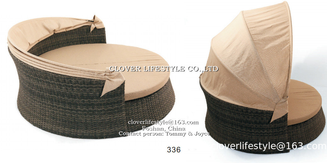 CK0336L Flat wicker ROUND SUN BED for Hotel, Garden and Beach by Clover Lifestyle Outdoor Furniture China