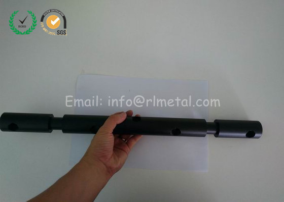 Non Standard Industrial Machine Parts Aluminum Axle Shaft Black Anodized