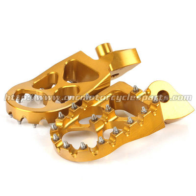 CNC Billet Aluminum Dirt Bicycle Foot Pegs , 57mm Wide Yamaha WRF 250 450 Foot Pegs