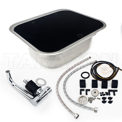 Practical RV Kitchen Sink Single Bowl RV Stainless Steel Sink With Toughened Glass Cover