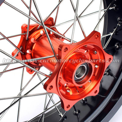 17 Inch Custom Anodized Motorcycle Wheels , Black Spoked Motorcycle Wheels