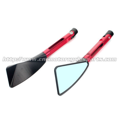 Wide Angle Billet Motorcycle Rear View Mirrors With Aluminum Alloy T6 And Blue Glass