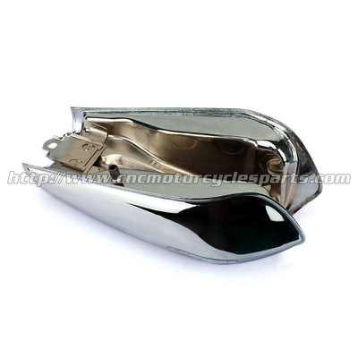 Silver Oil Fuel Tank With Side Cover Cafe Racer Motorcycle Parts