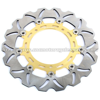 Aluminum Billet Motorcycle Brake Disc Disk Yamaha FAZER 8 YZF R6 Black Gold