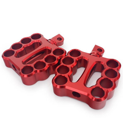 Red Aluminum Harley Davidson Motorcycle Parts Wide Fat Rotated Control Foot Pegs