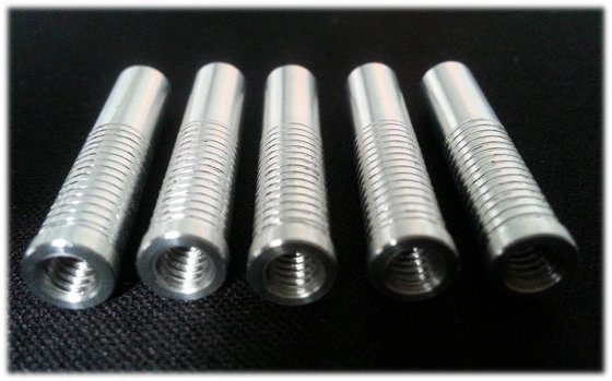 CNC Aluminium Turned Parts Antislip Surface 25mm Long Inner Screw Thread