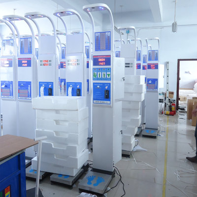 Measurement instrument body height and weight fat scale with coin and coin height and weight machine