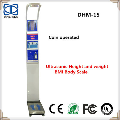 Measurement instrument body height and weight fat scale with coin and coin height and weight machine