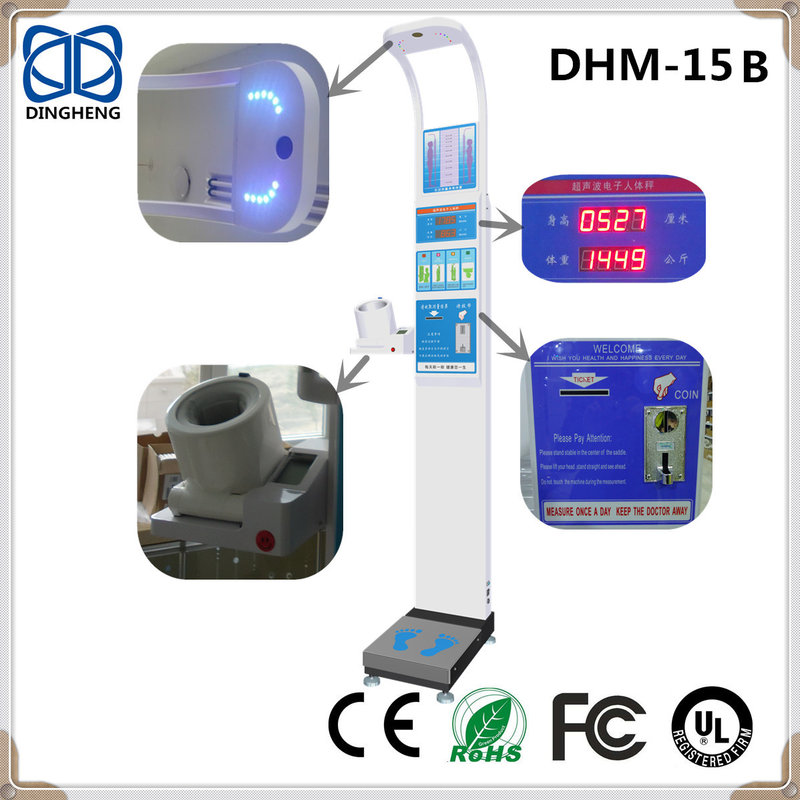 DHM-15B Double Button Blood Pressure and Height weight body fat coin money Scale balance blood pressure meter