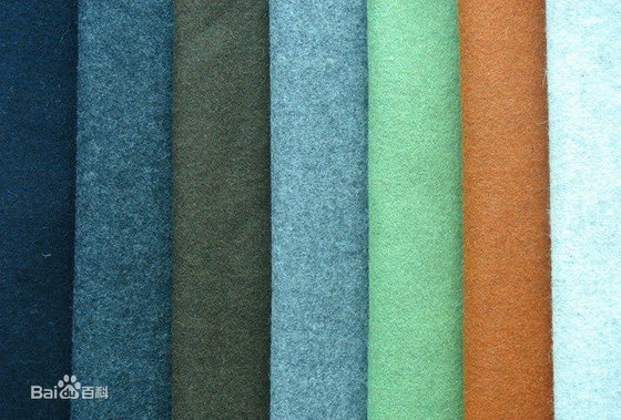 Customized Royal Blue / Yellow 50% Wool Melton Fabric For Garment / Dress