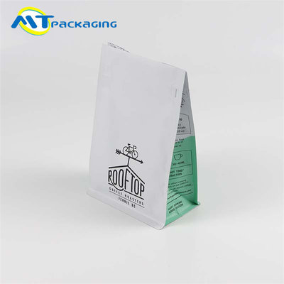 Roasters coffee for flat bottom pouch with zipper and valve