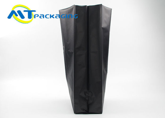 Side Gusset Matte Black Coffee Bags , Custom Coffee Bags With Valve