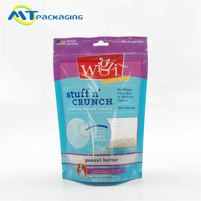 Pet Food Pouches With Window , Custom Printed Food Packaging Bags