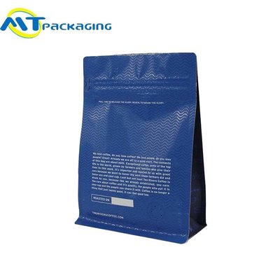 Customized Internal printing flat bottom pouch with zipper for coffee