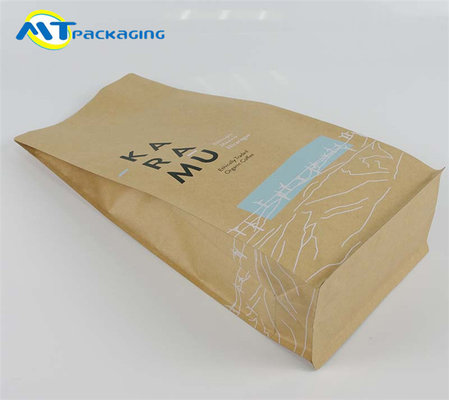 Kraft paper box bottom pouch coffee packing bag self-sealing custom printing