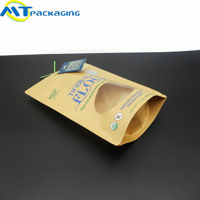 Nut Flour Stand Up Resealable Bags Customized Logo Laminated Material