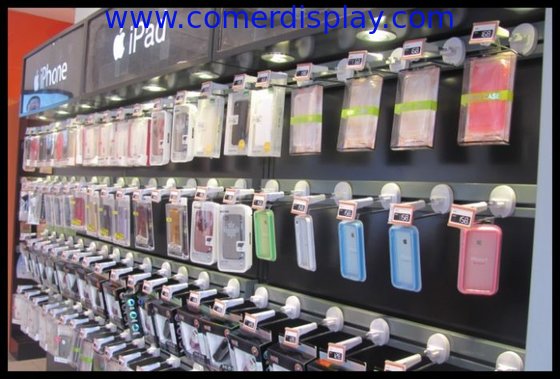 COMER anti-theft display devices Hot Sale Slat Wall Security Hooks for mobile stores