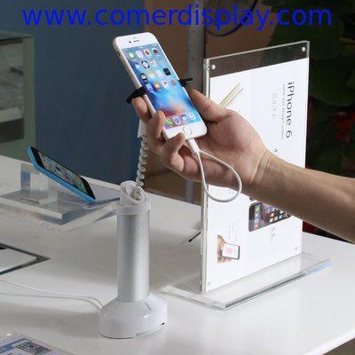 COMER cell phone security desktop display holder with alarm gripper locker stands