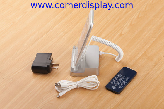 COMER Mobile phone security display stand with alarm and charging function