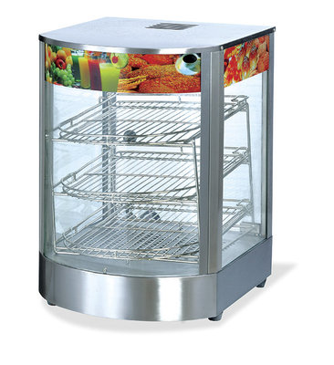 Dessert Cake Glass Steaming Commercial Food Warmer Cabinet , Heated Display Cabinet supplier