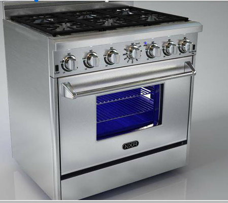 Stainless Steel Griddle Gas Range Cookers High Performance With Six Burners supplier