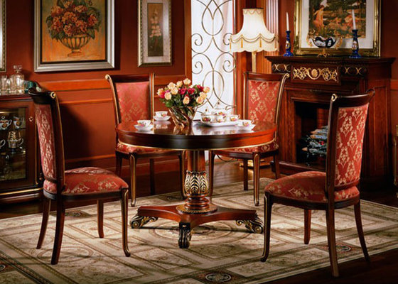 Restaurant Walnut Luxury Dining Room Furniture 150cm Round Dining Table Wooden