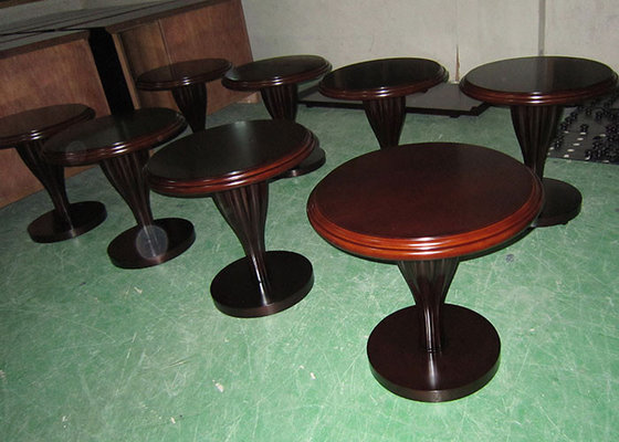 Warm Rosewood Finished Elegant Leg Modern Wood Coffee Table For Meeting Center