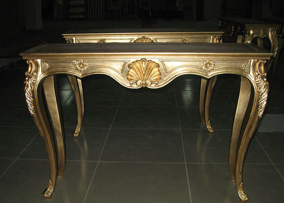 Luxurious Hand Craft In Gold Leaf Finish Wooden Consoles For Living Room