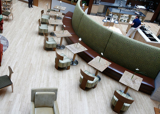 Green Back Half Round Bench / Restaurant Booth Furniture With Brown Pu Leather Seat