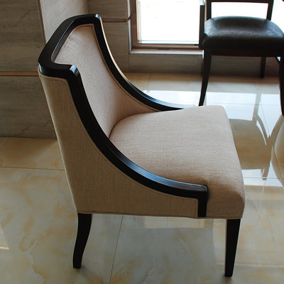 Wood Frame Fabric Accent Chair for Contemporary Luxury Dining Room Furniture