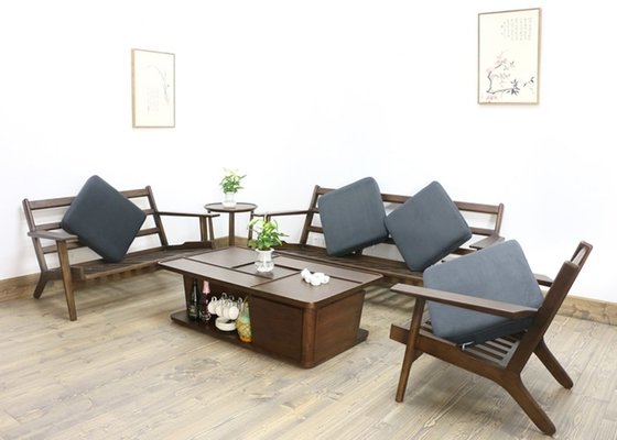 European Luxury Living Room Furniture Fabric Solid  Wood Sofa Set with Soft Cushion