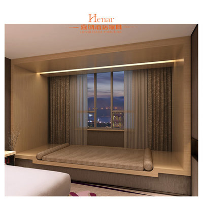Low Back Hotel King Size Bed For Resort Traveling / Resident Bedroom Furniture