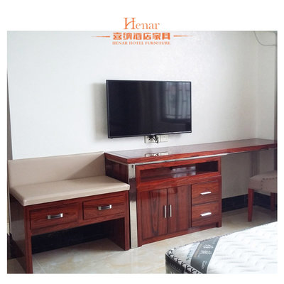 Upholstered Furniture Hotel Bedroom Sets With Santos Rosewood Veneer