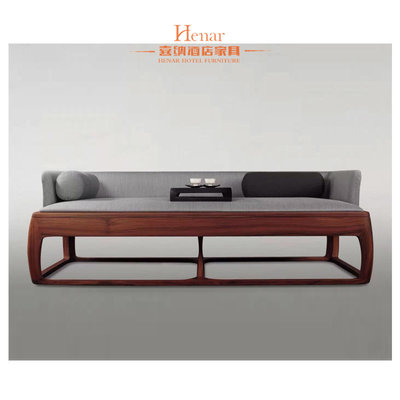 Hardwood + Plywood Hotel Lobby Sofa Sets With Table End ODM